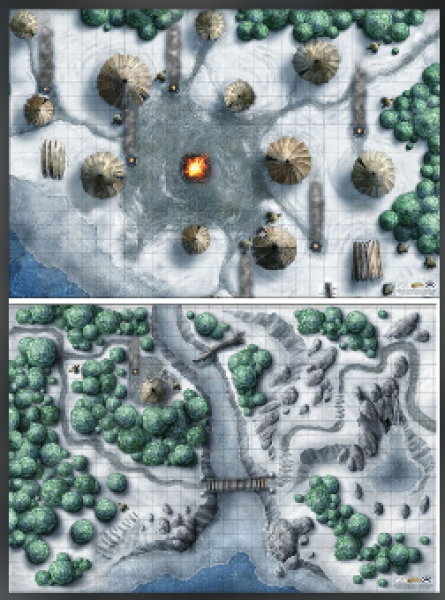 D&D: Icewind Dale Encounter Map Set (2x 20''x30'') – Fortress Games